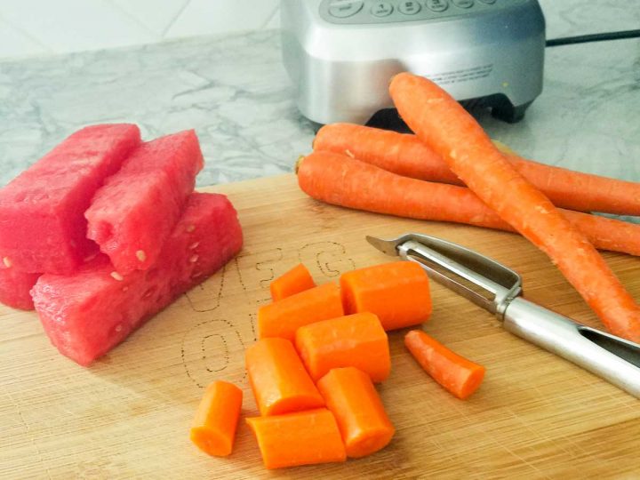 Easy Watermelon Carrot Pupsicles-Homemade Dog Popsicles