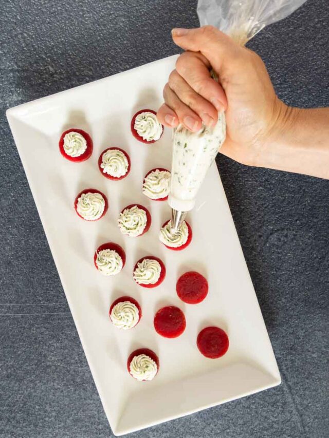 Easy Beet and Goat Cheese Appetizer Bites - Peel with Zeal