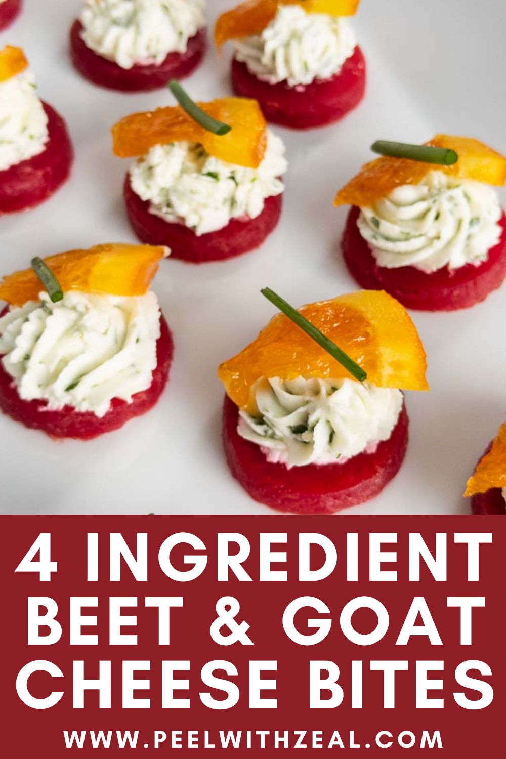 Easy Beet and Goat Cheese Appetizer Bites - Peel with Zeal