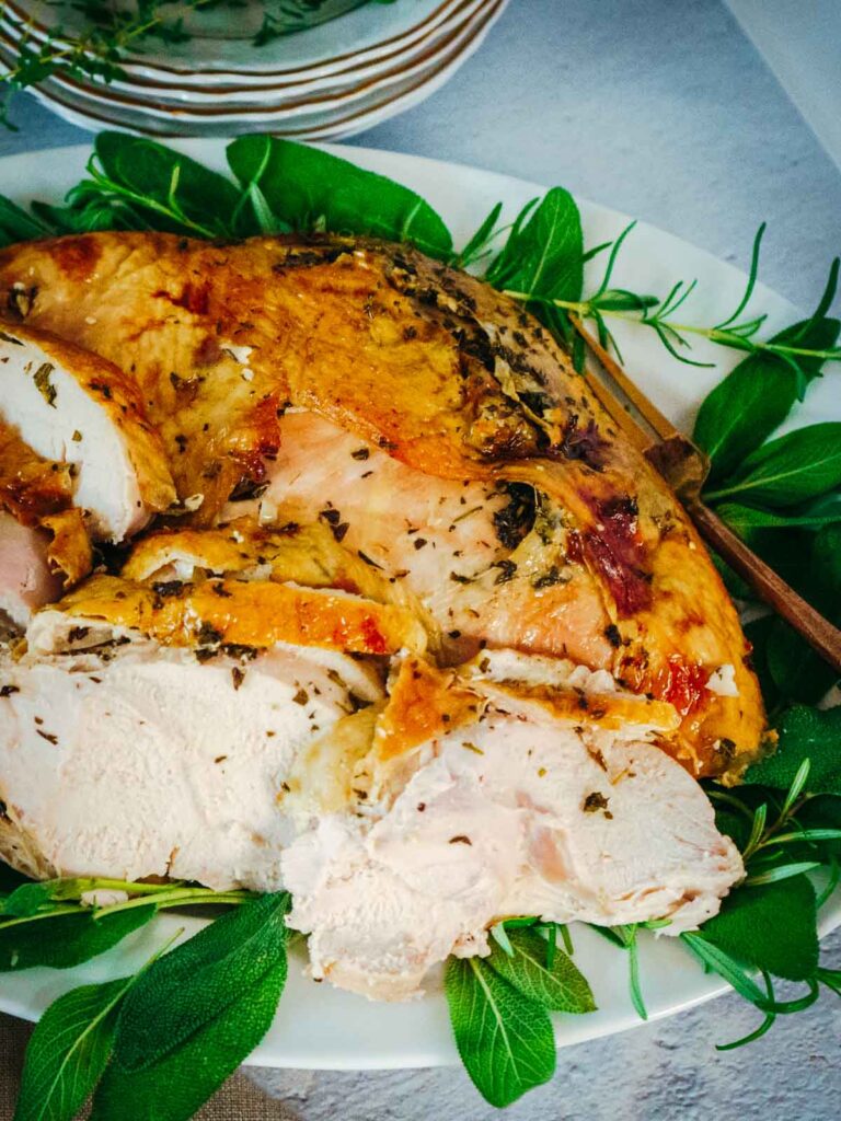 Bone-In Turkey Breast with Lemon and Herb Butter