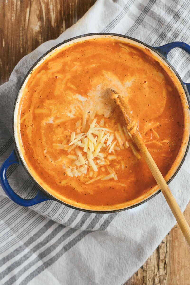 Roasted Red Pepper Soup with Gouda - Peel with Zeal