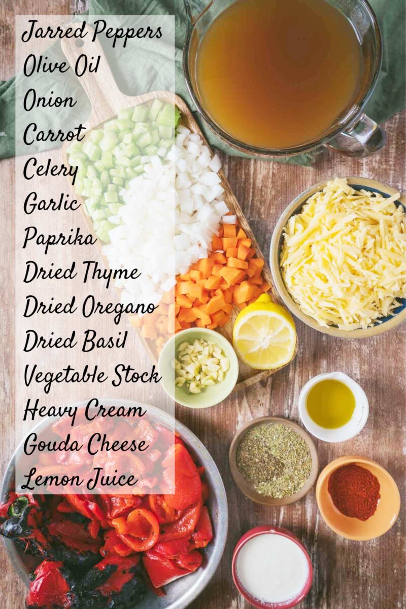 Roasted Red Pepper Soup with Gouda - Peel with Zeal