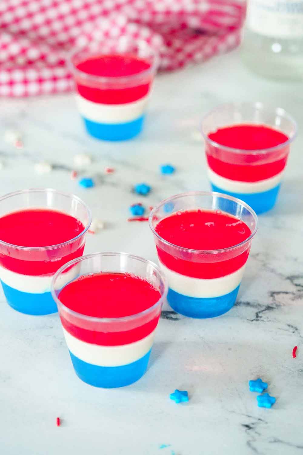Red, White, and Blue Jello Shots - Peel with Zeal