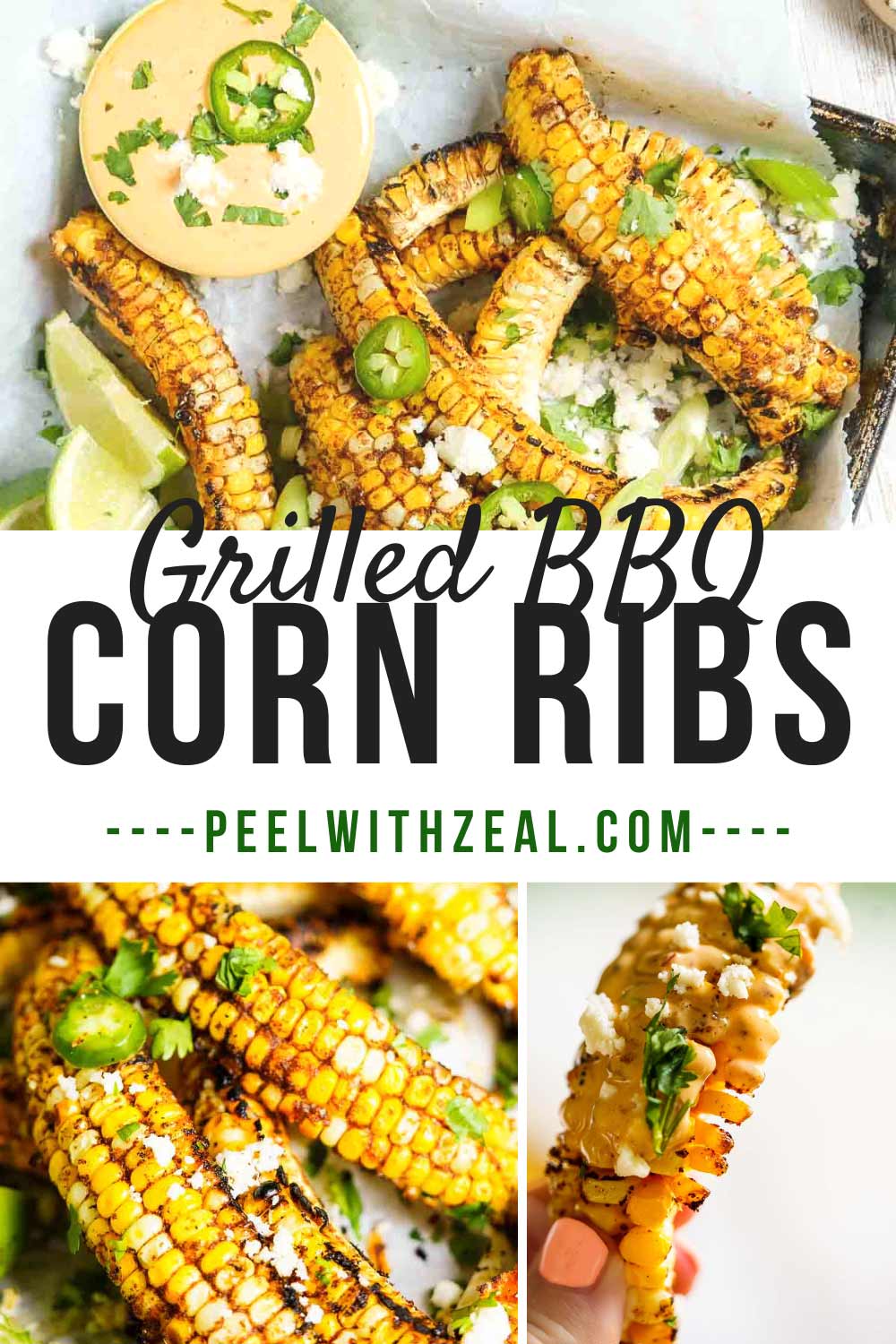 Grilled Corn Ribs with Spicy Dipping Sauce - Peel with Zeal