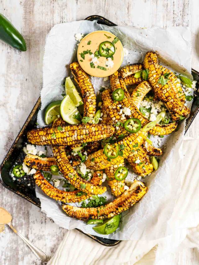 Grilled Corn Ribs with Spicy Dipping Sauce - Peel with Zeal