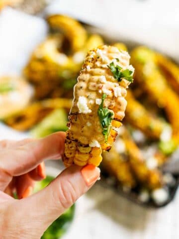 Grilled Corn Ribs with Spicy Dipping Sauce - Peel with Zeal