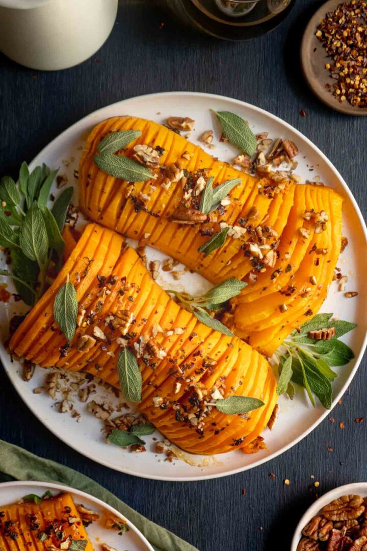 Roasted Hasselback Butternut Squash - Peel with Zeal