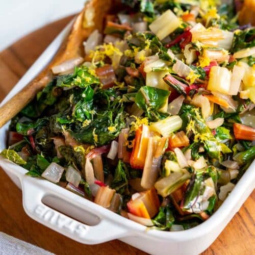 Sautéed Rainbow Chard with Lemon and Garlic - Peel with Zeal