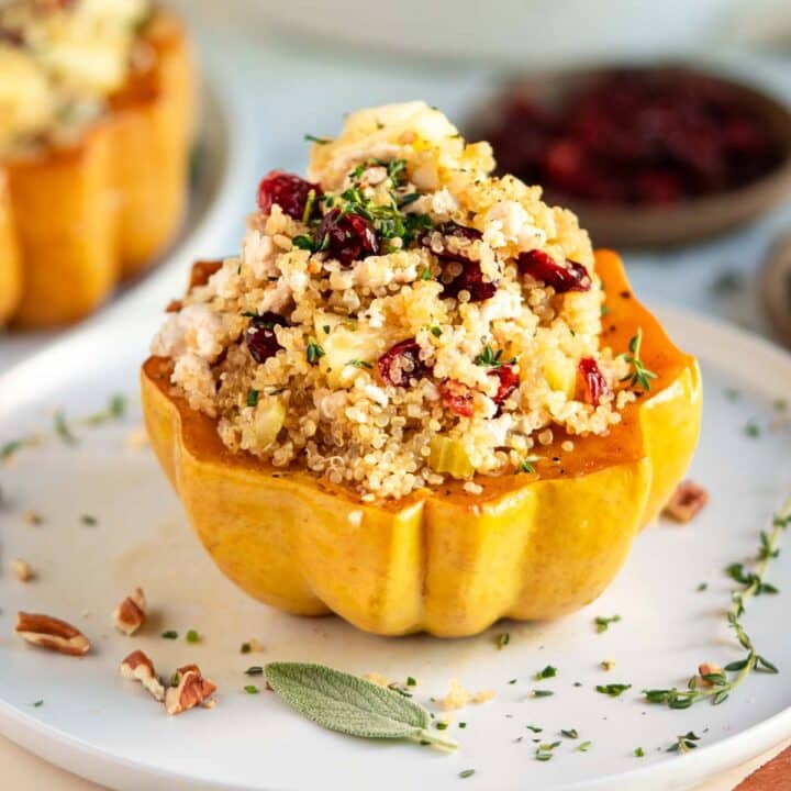Ground Turkey Stuffed Acorn Squash - Peel with Zeal