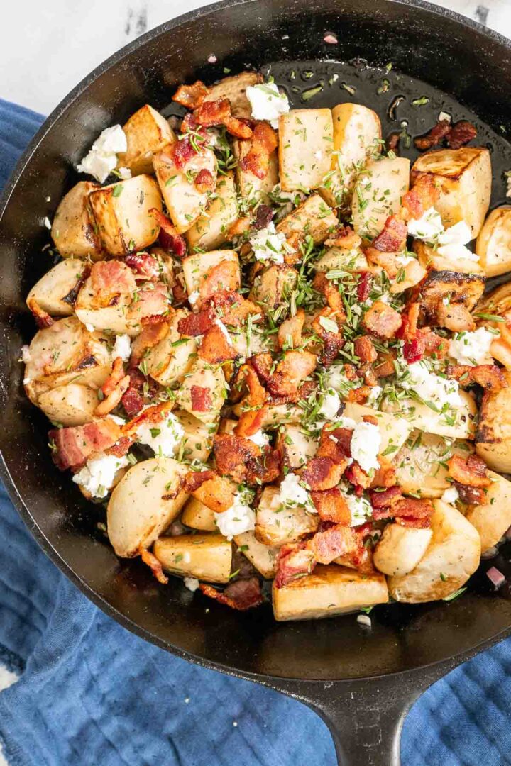Bacon Roasted Turnips with Goat Cheese - Peel with Zeal