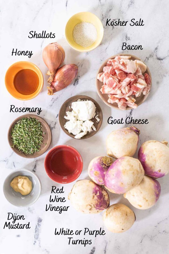 Bacon Roasted Turnips with Goat Cheese - Peel with Zeal