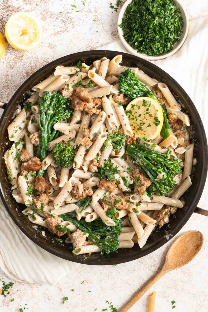 Italian Sausage and Broccolini Pasta with Lemon Cream
