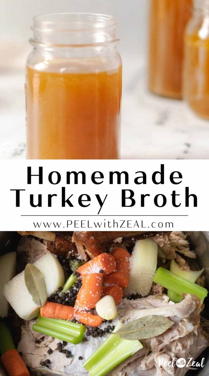 Homemade Turkey Stock from a Carcass (Turkey Broth)- Peel with Zeal
