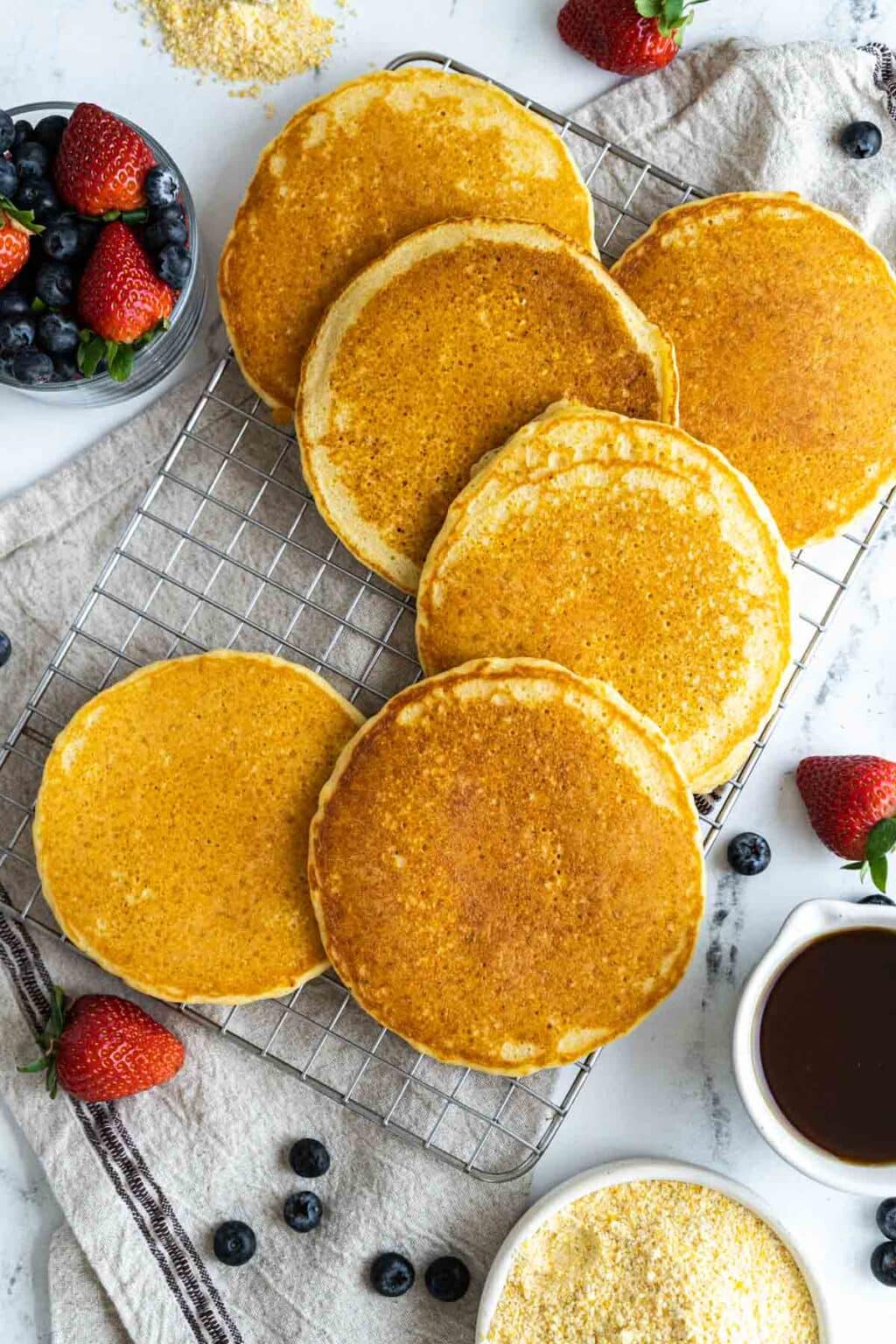 Fluffy Cornmeal Pancakes (Gluten Free) - Peel with Zeal