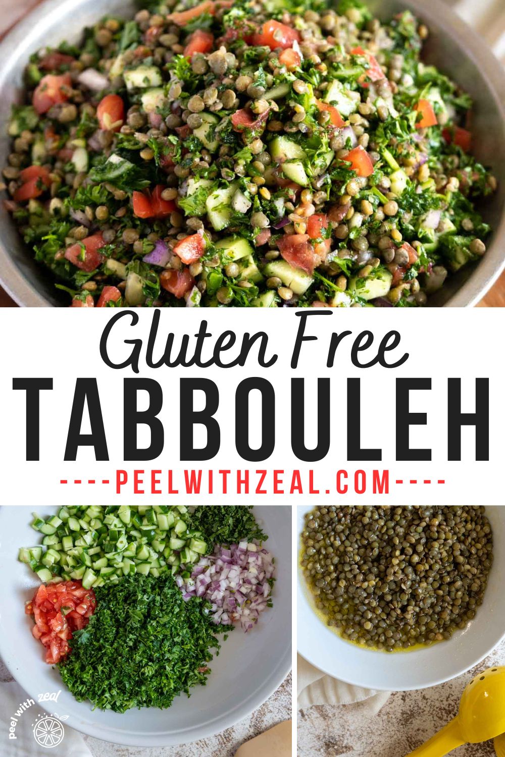 Easy Lentil Tabbouleh Salad Recipe - Peel with Zeal