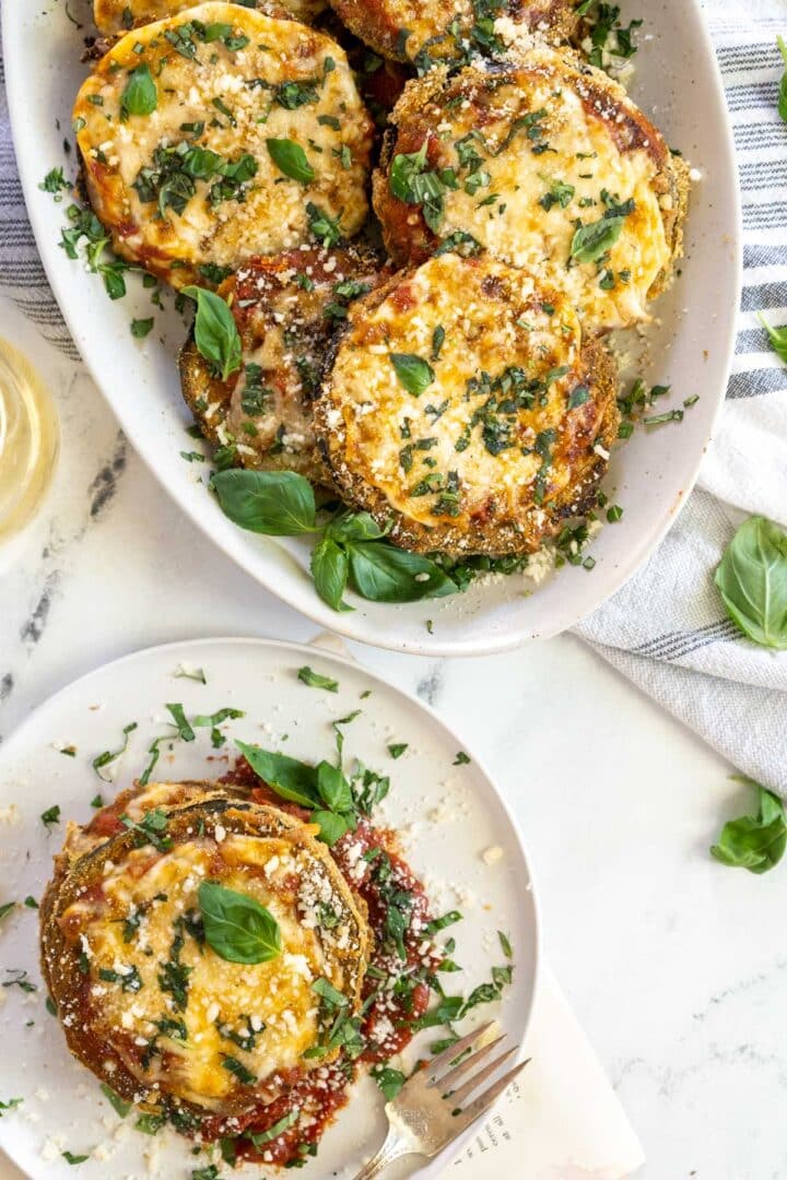 Crispy Gluten-Free Eggplant Parmesan (Oven Baked Recipe)