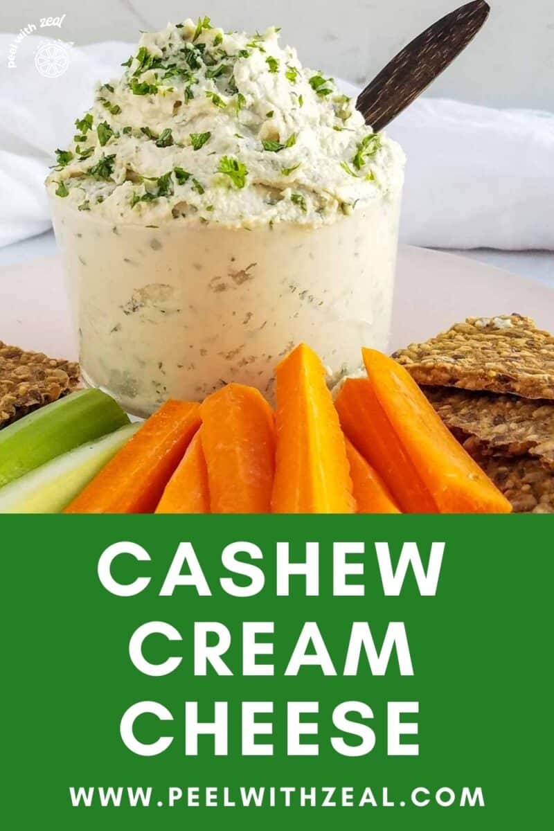 Easy Cashew Cream Cheese with Roasted Garlic and Herbs