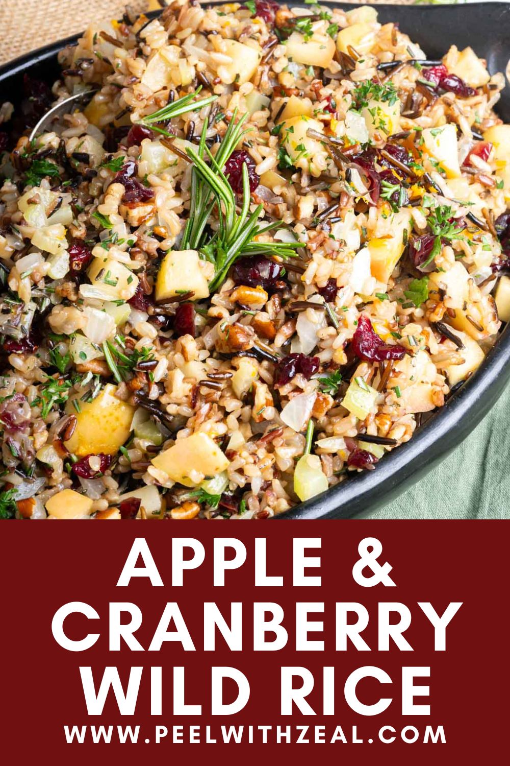 Thanksgiving Rice with Apples and Cranberries - Peel with Zeal