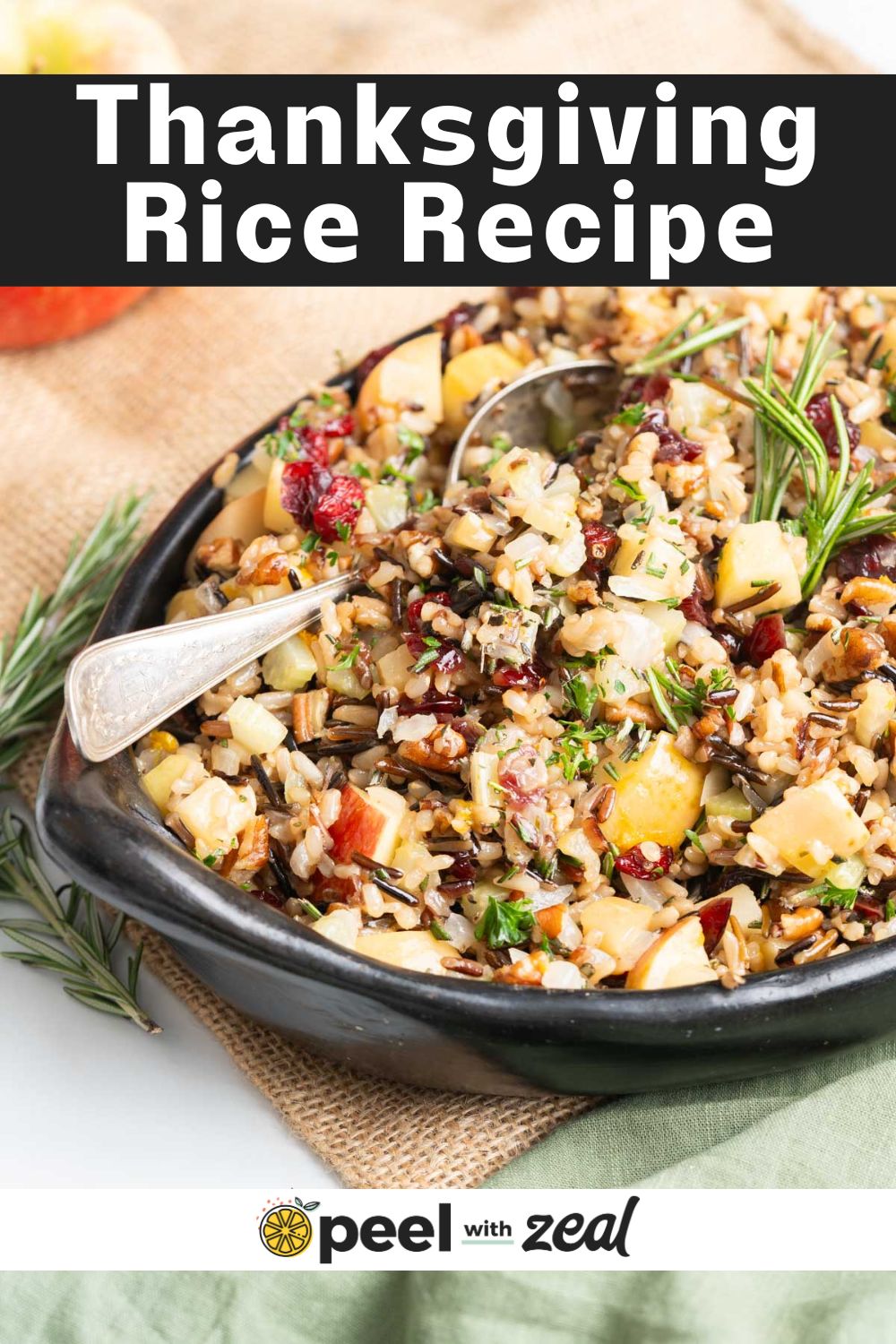 Thanksgiving Rice with Apples and Cranberries - Peel with Zeal