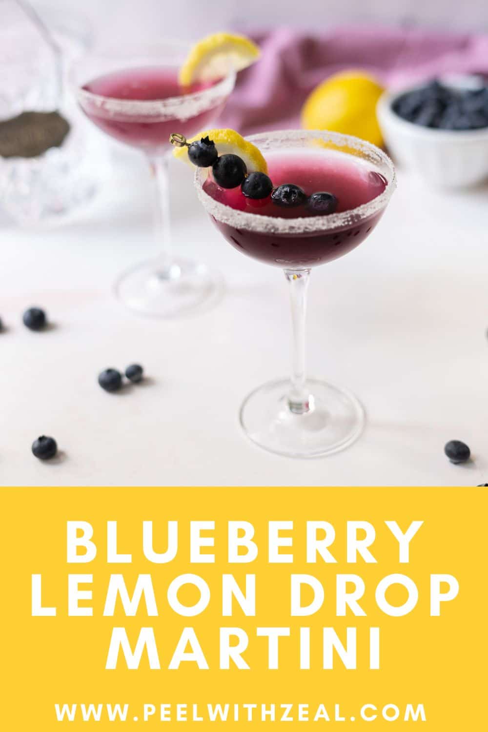 Blueberry Lemon Drop Martini - Peel with Zeal
