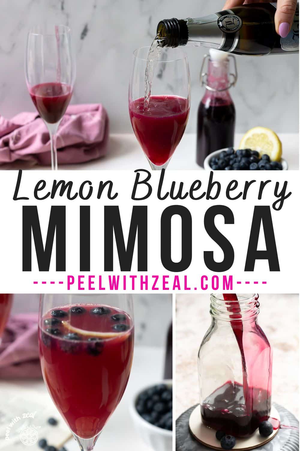 Easy Bluberry Mimosa Recipe- Peel with Zeal
