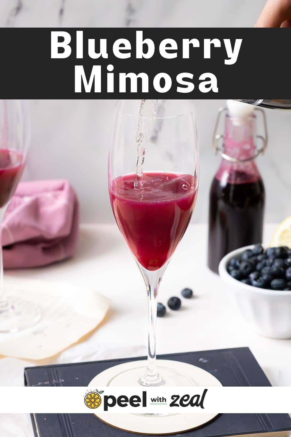 Easy Bluberry Mimosa Recipe- Peel with Zeal