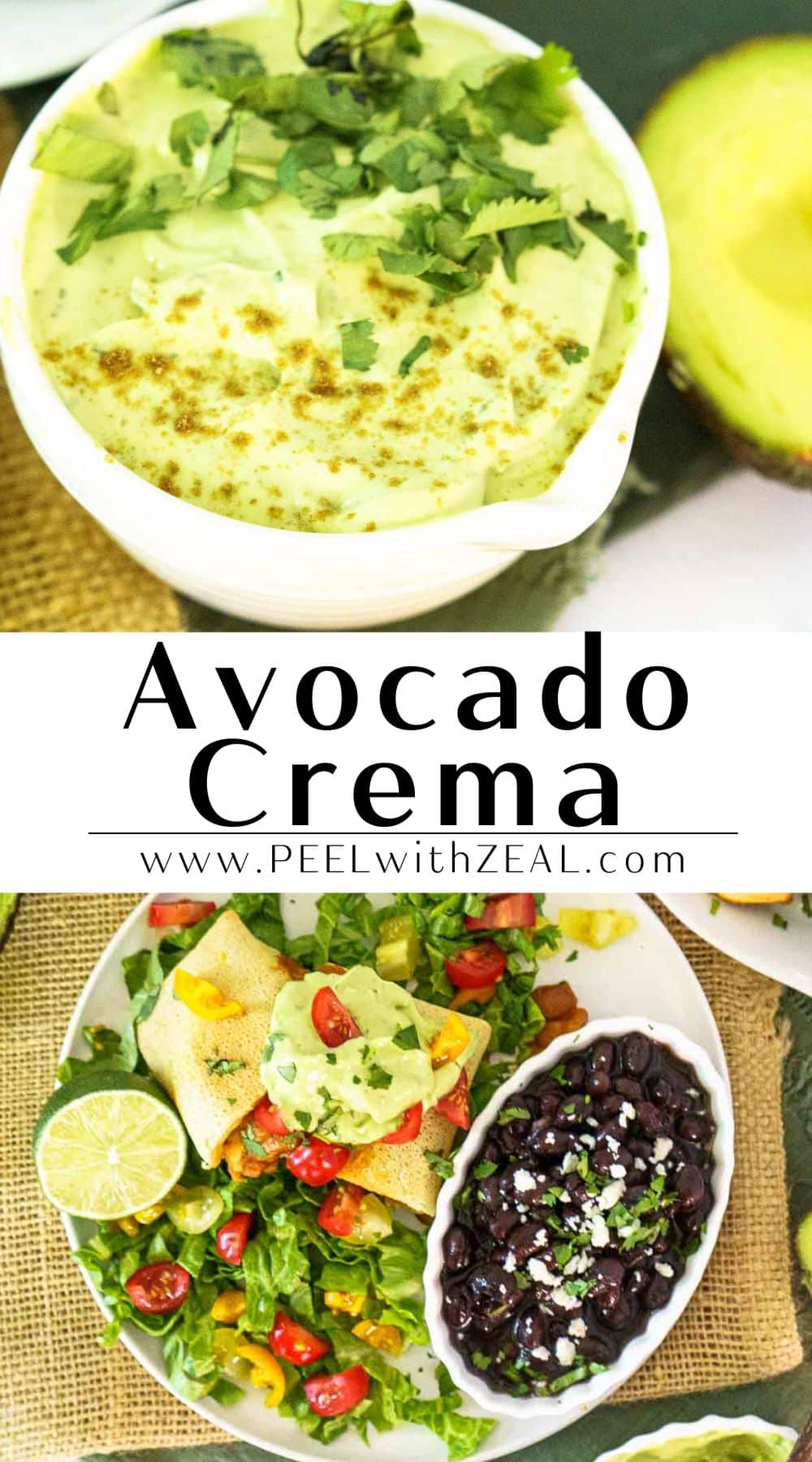 Avocado Crema with Lime and Cilantro- Peel with Zeal