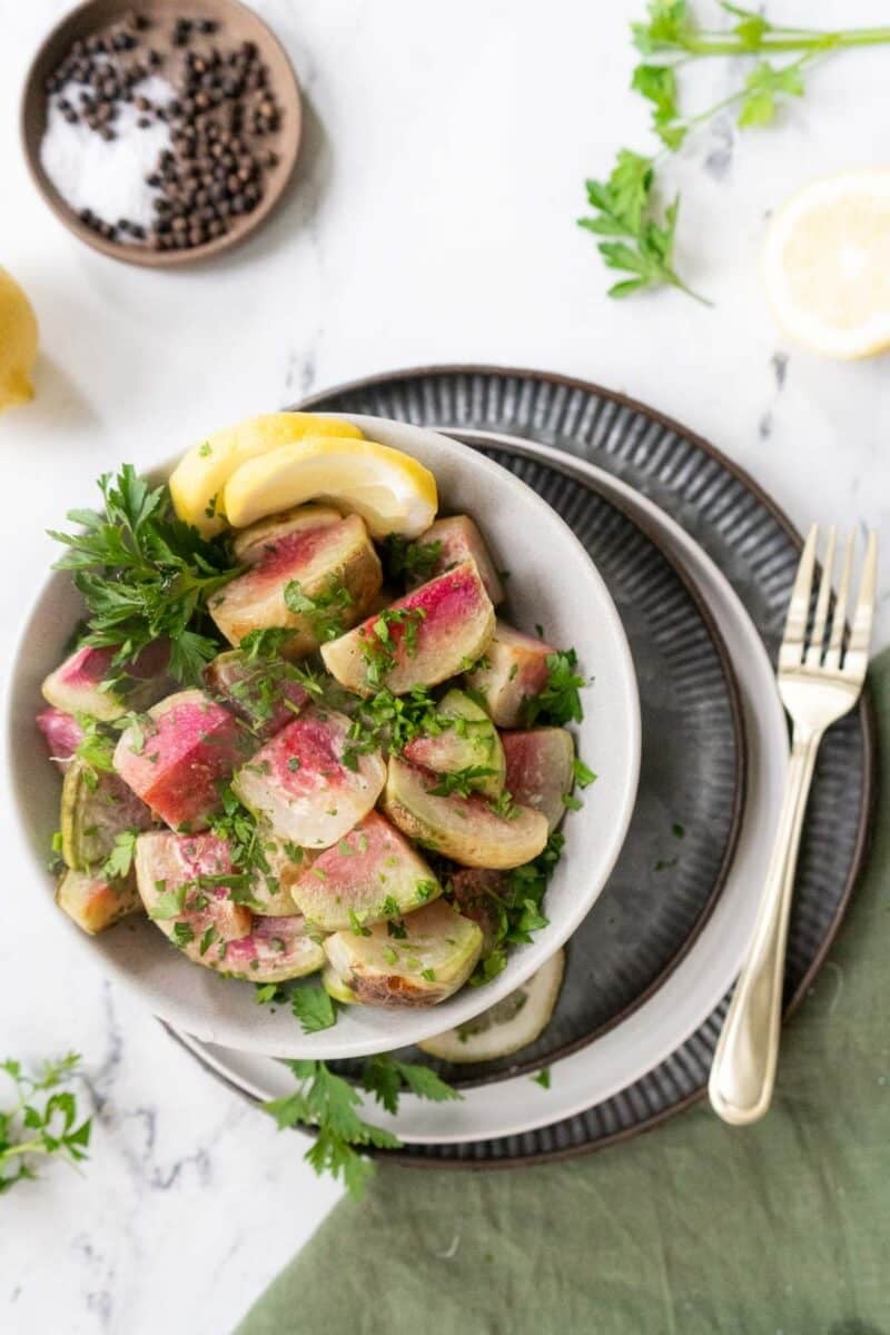 Roasted Watermelon Radishes - Peel with Zeal