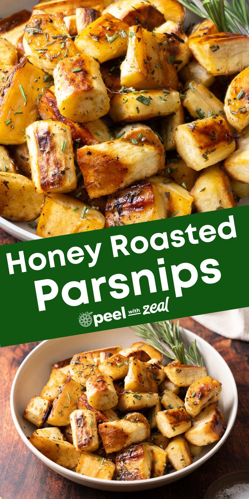 Honey Roasted Parsnips with Rosemary - Peel with Zeal