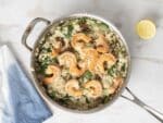 Creamy Shrimp Risotto with Mushrooms and Spinach - Peel with Zeal