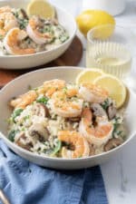 Creamy Shrimp Risotto with Mushrooms and Spinach - Peel with Zeal
