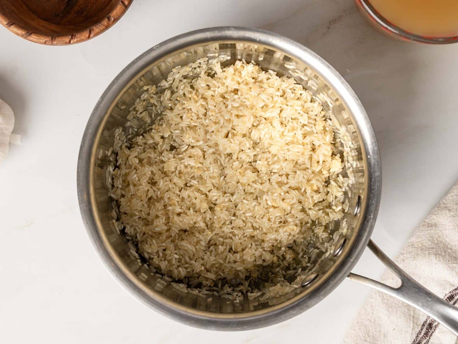Creamy Garlic Parmesan Rice - Peel with Zeal