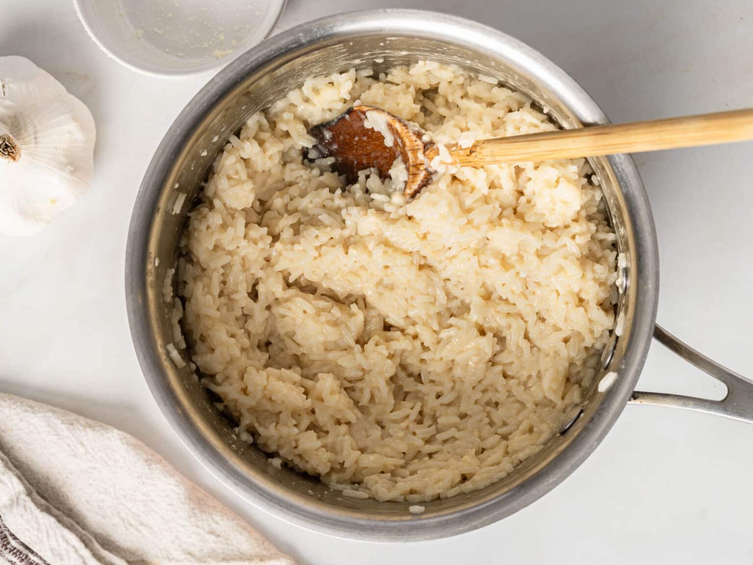 Creamy Garlic Parmesan Rice - Peel with Zeal