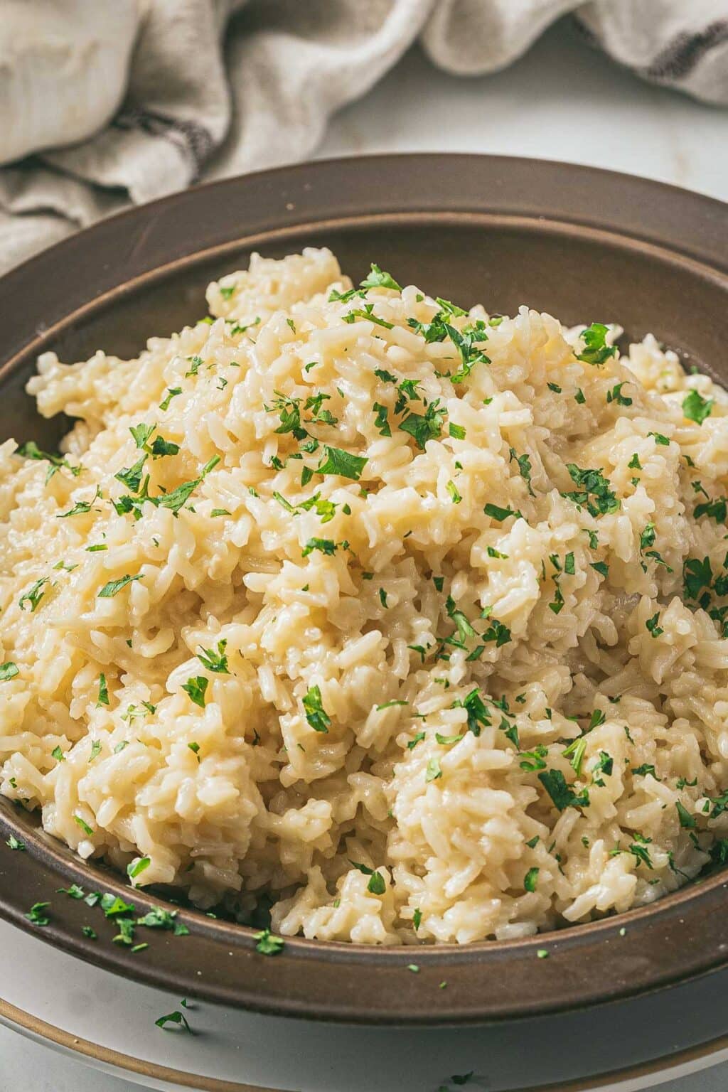 Creamy Garlic Parmesan Rice - Peel with Zeal