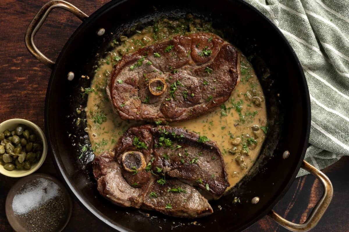 Lamb Steaks with Caper Pan Sauce - Peel with Zeal
