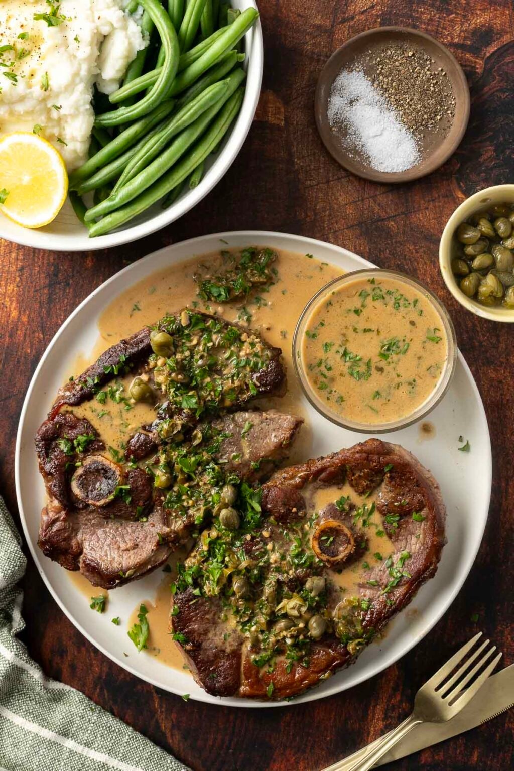 Lamb Steaks with Caper Pan Sauce - Peel with Zeal