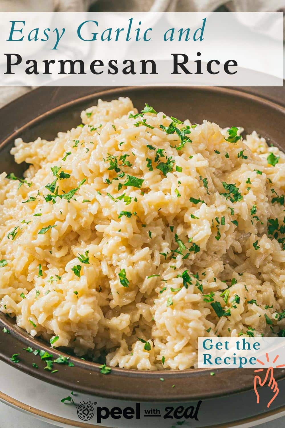 Creamy Garlic Parmesan Rice - Peel with Zeal
