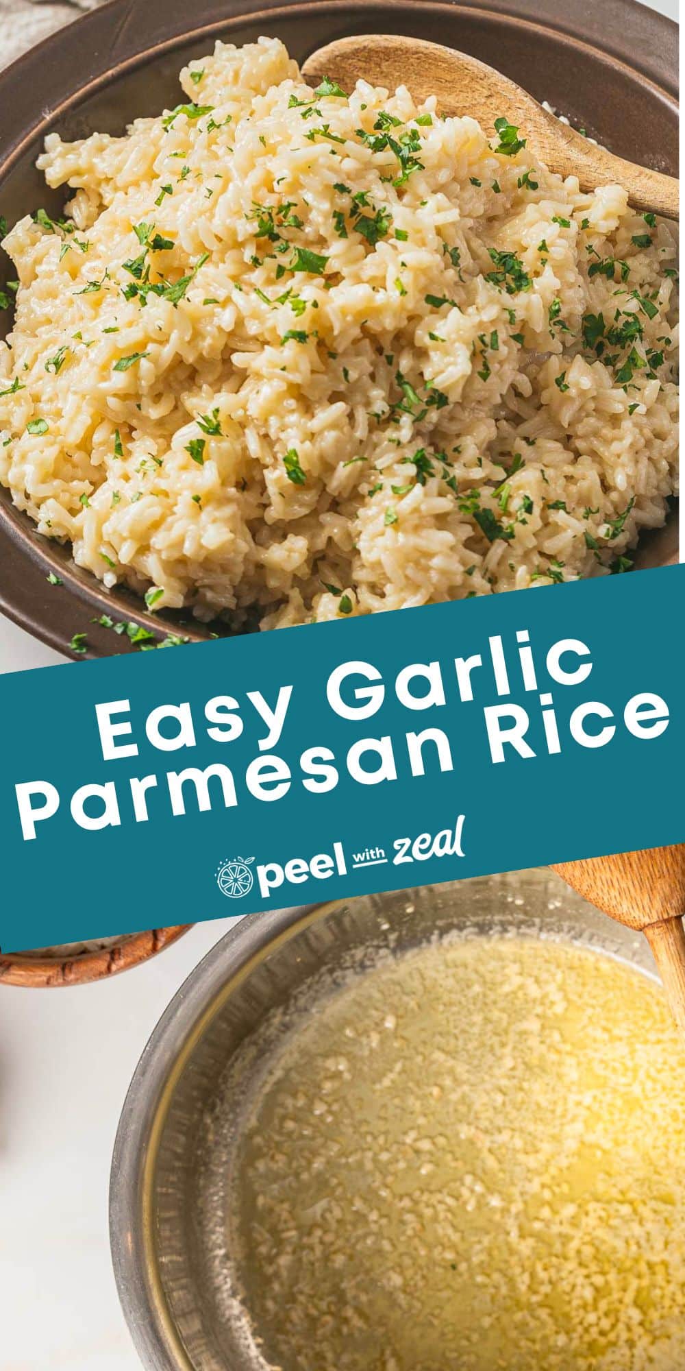 Creamy Garlic Parmesan Rice - Peel with Zeal