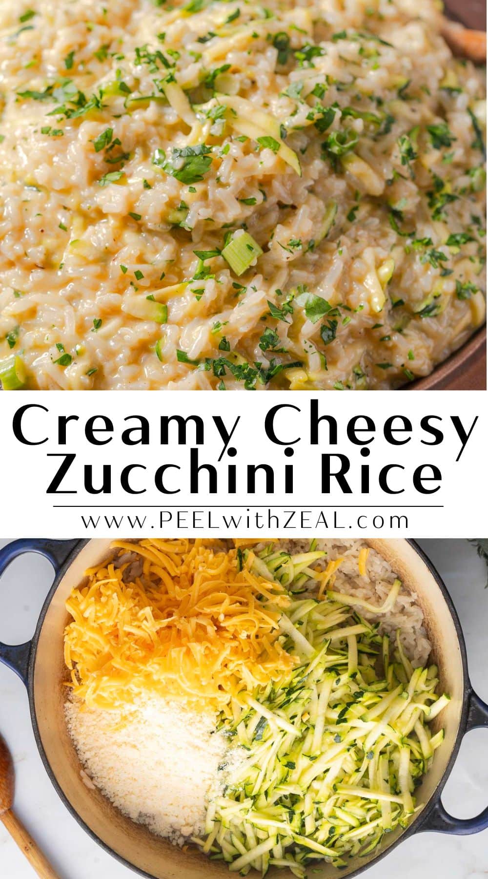 Cheesy Zucchini Rice - Peel with Zeal