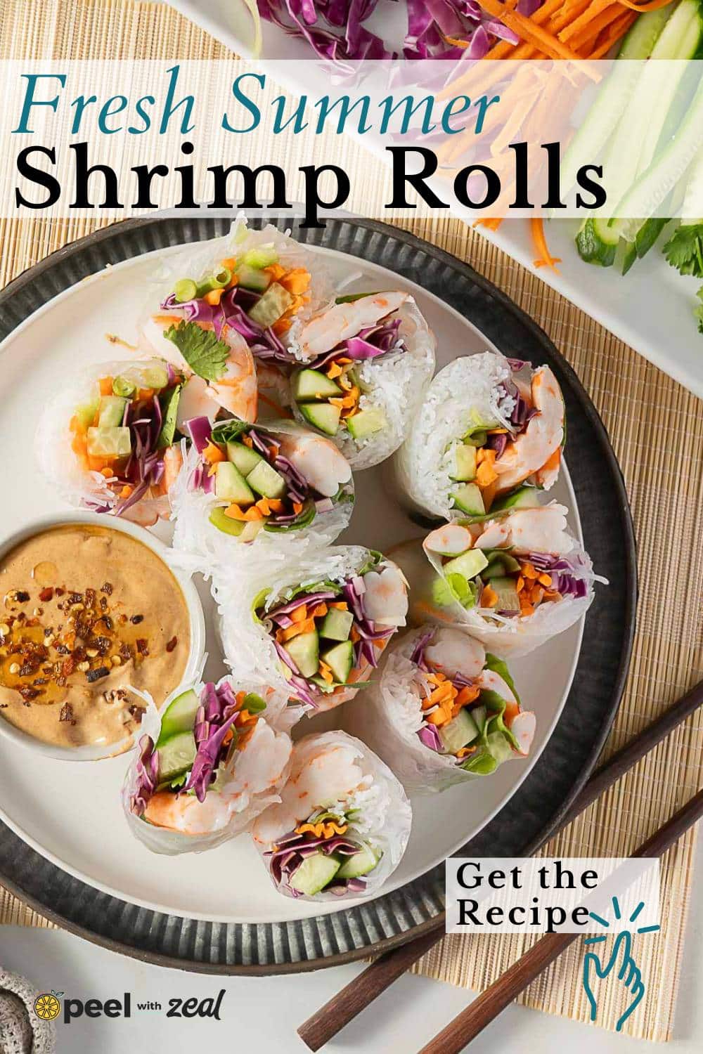 Shrimp Summer Rolls with Peanut Sauce - Peel with Zeal