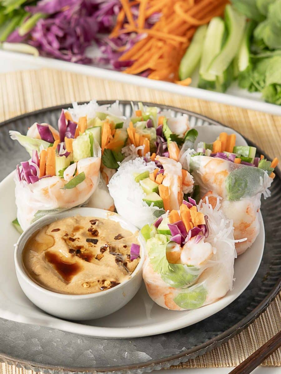 Shrimp Summer Rolls with Peanut Sauce - Peel with Zeal
