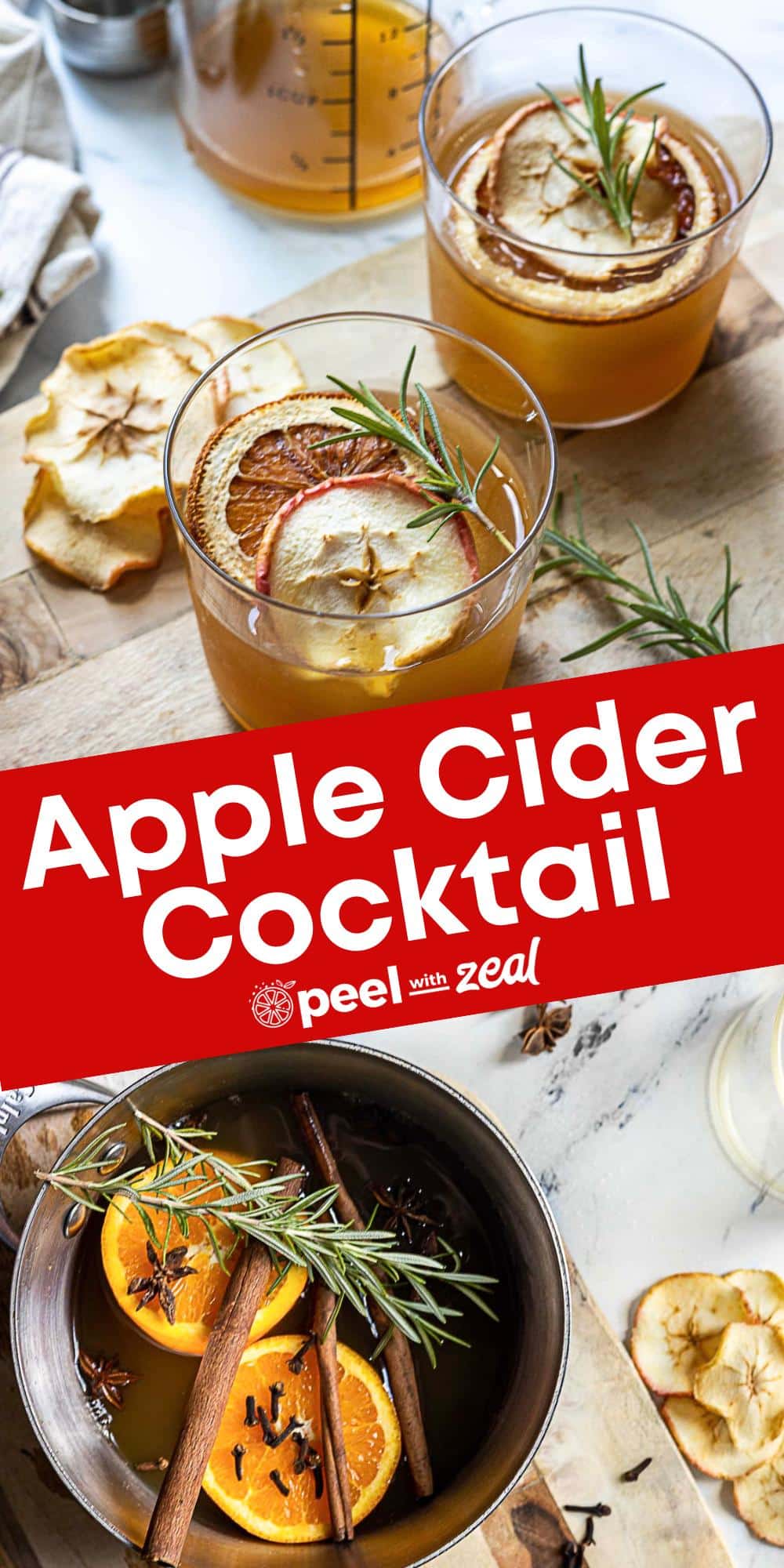 Bourbon Apple Cider Cocktail - Peel with Zeal