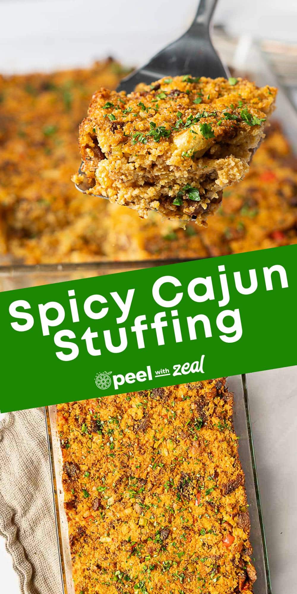 Cajun Cornbread Dressing (Stuffing) - Peel with Zeal